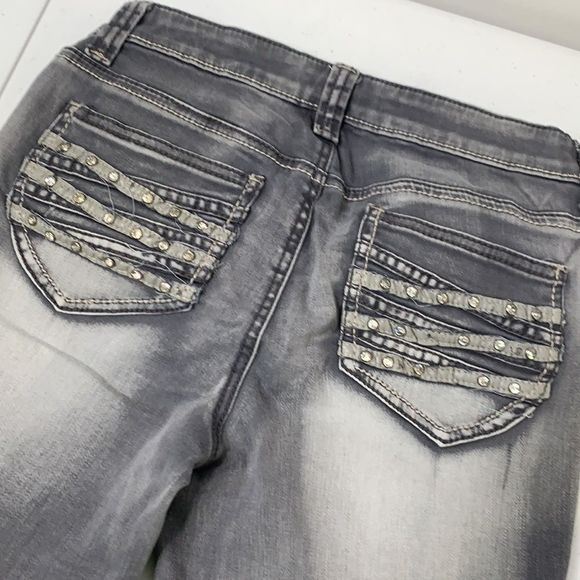 Cache | Jeans | Cachegraycroppedjeans Rhinestones Pockets | Poshmark